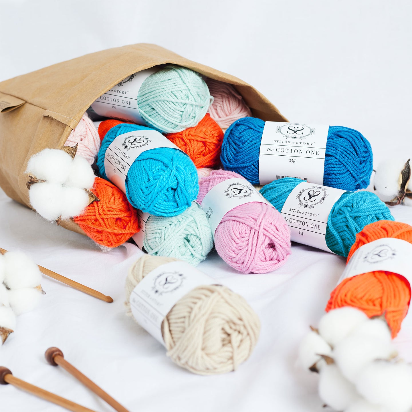 Pack of 5 Cotton One Aran Crochet Cotton Stitch Story