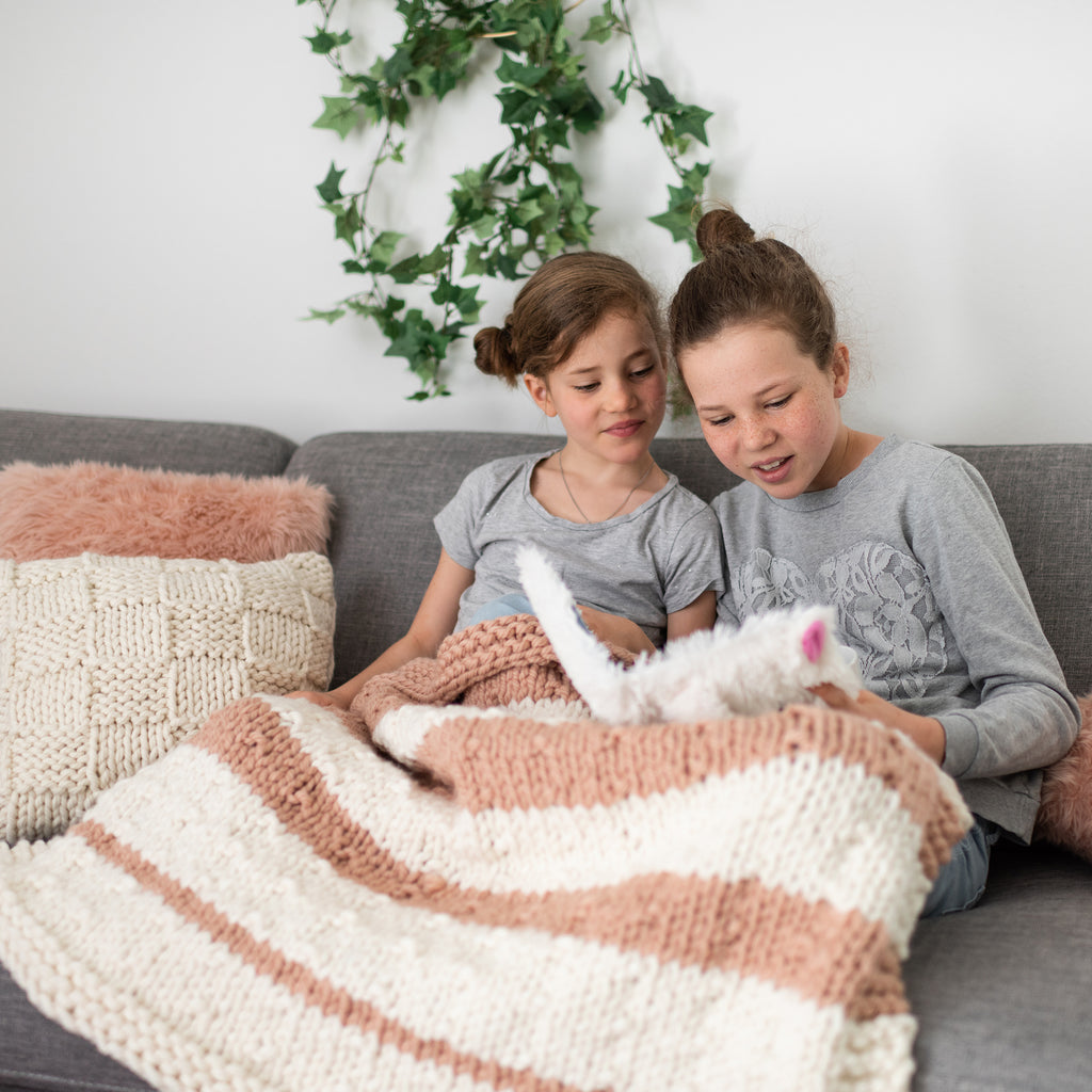 Stripey Settee Throw Knitting Kit | Stitch & Story