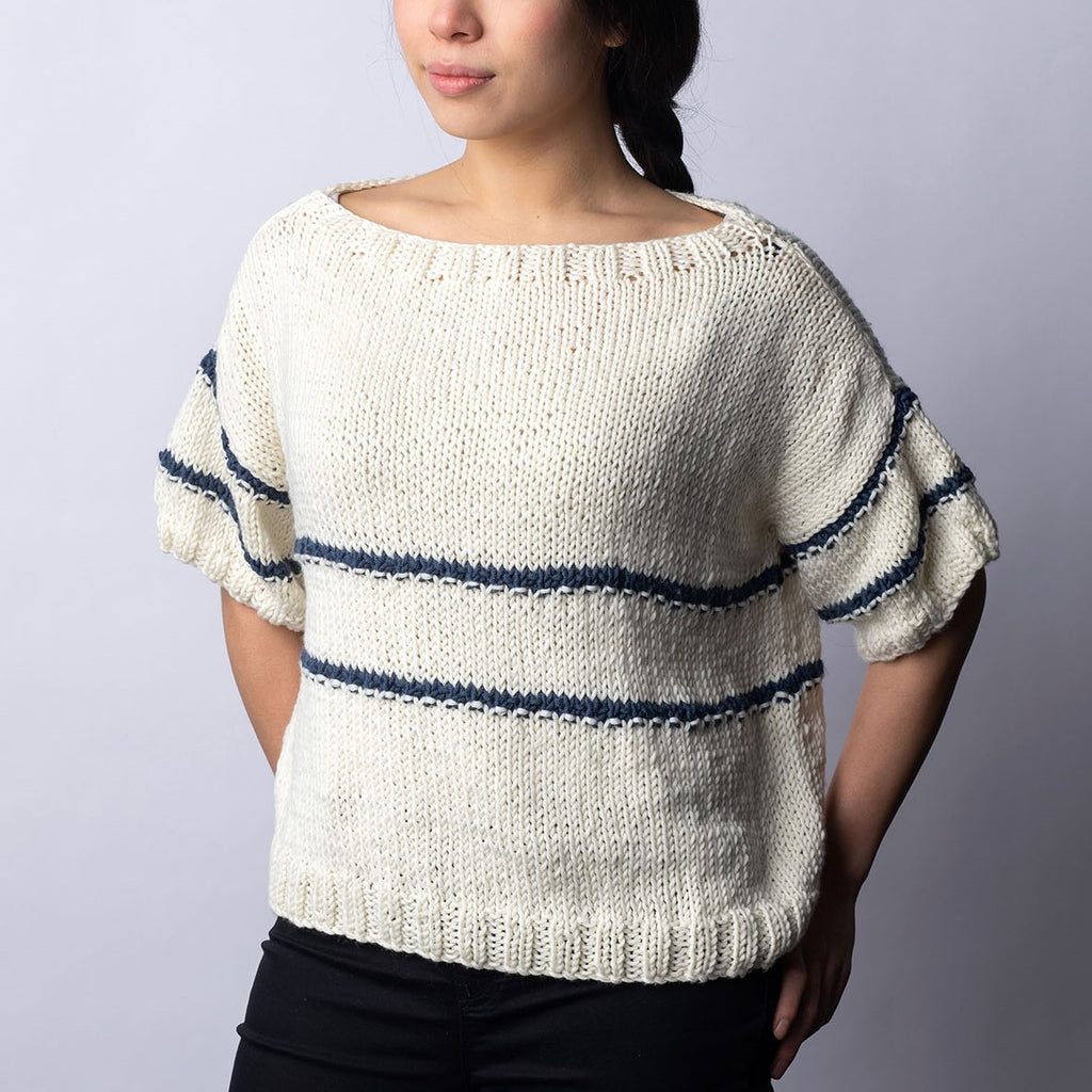 Striped Boat Neck Top Knitting Kit | Stitch & Story